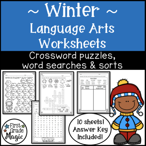 Crossword Puzzles, Word Searches, and Word Sorts for Winter ELA | Made ...