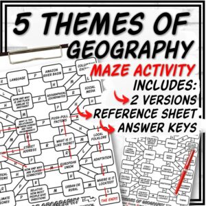 5 Themes of Geography Maze Activity & Reference Sheet | Made By Teachers