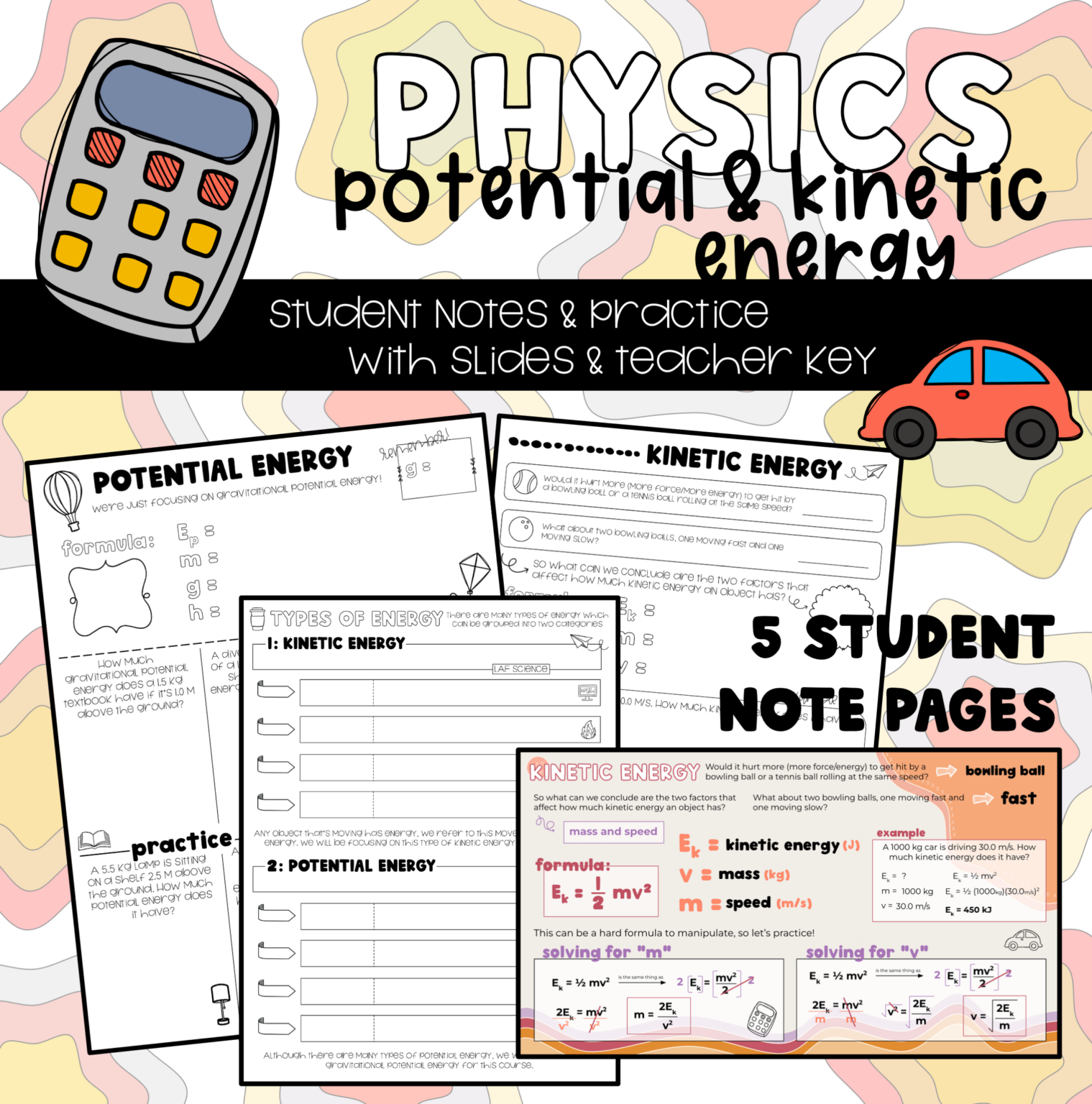 Potential and Kinetic Energy (Notes and Practice) | Made By Teachers
