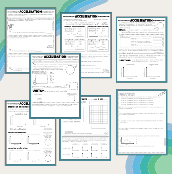 Acceleration Calculations & Graphing (Notes and Practice) | Made By ...