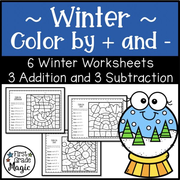 Winter color by addition and subtraction | Made By Teachers