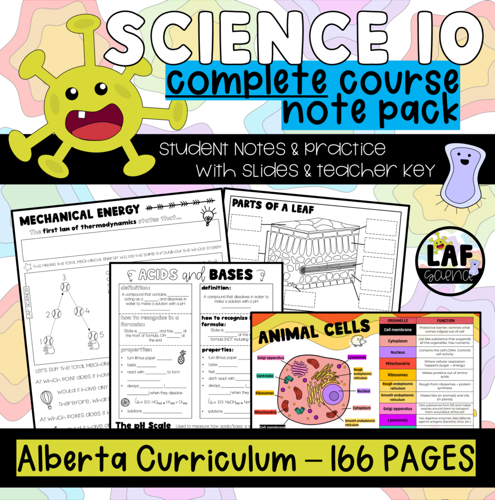 Alberta Science 10 Complete Course Note Package with Practice & Slides ...