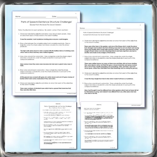 Grammar Challenge! - Parts of Speech and Sentence Structure - Secret ...