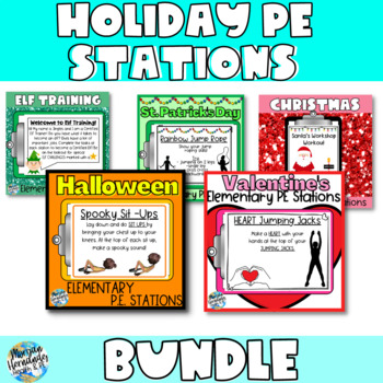 Elementary PE Stations Holiday BUNDLE | Made By Teachers