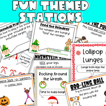 Elementary PE Stations Holiday BUNDLE | Made By Teachers