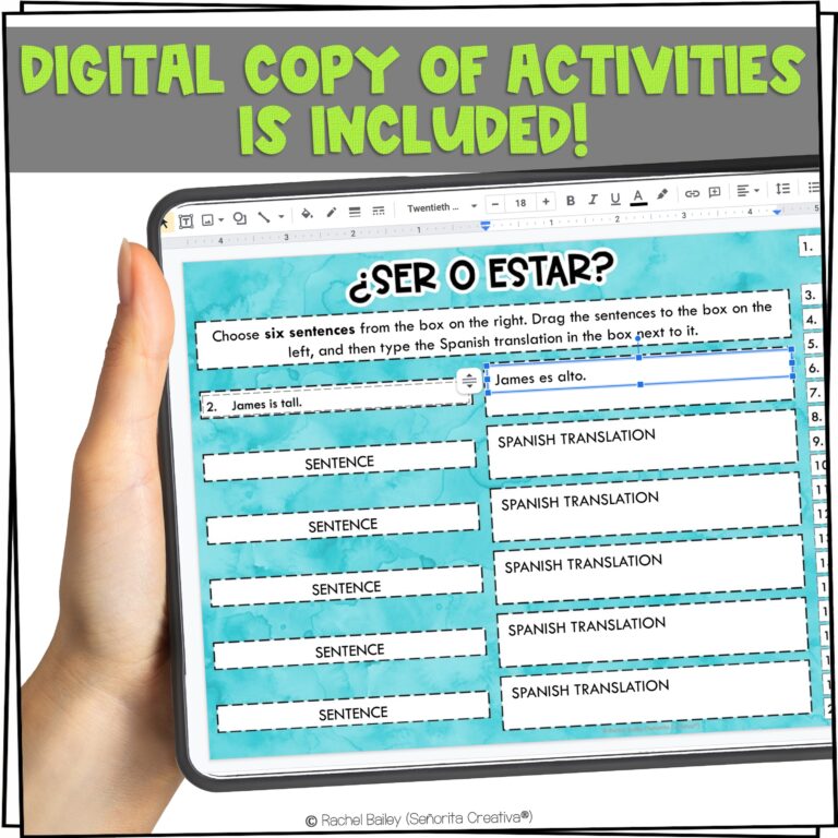 Ser and Estar Spanish Sorting Activity and Worksheets | Made By Teachers