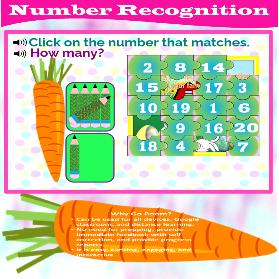 Easter Subitizing with Tally Marks Hidden Picture Number Sense 1-20 ...