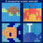 Ocean Animals 100s Chart | Hundreds Charts | 100 Chart Mystery Pictures ...