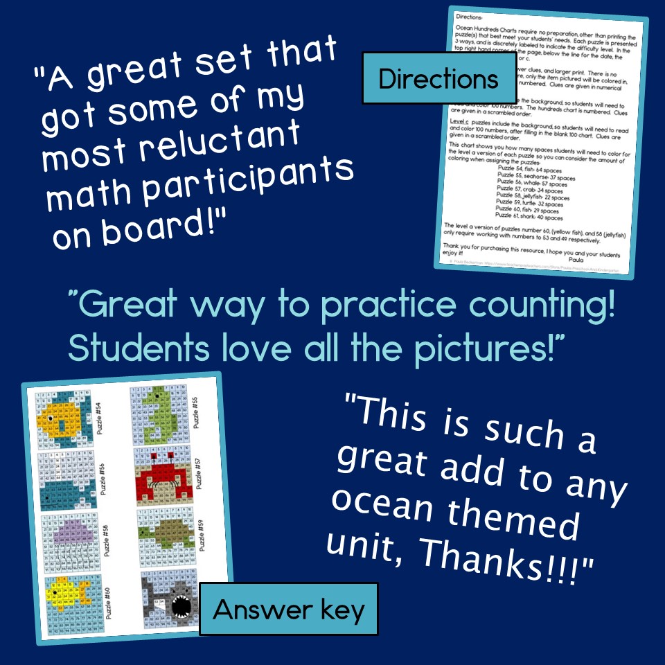 Ocean Animals 100s Chart | Hundreds Charts | 100 Chart Mystery Pictures ...