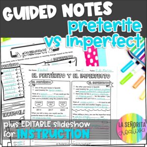 Spanish Preterite vs Imperfect Guided Notes and Slideshow | Made By ...