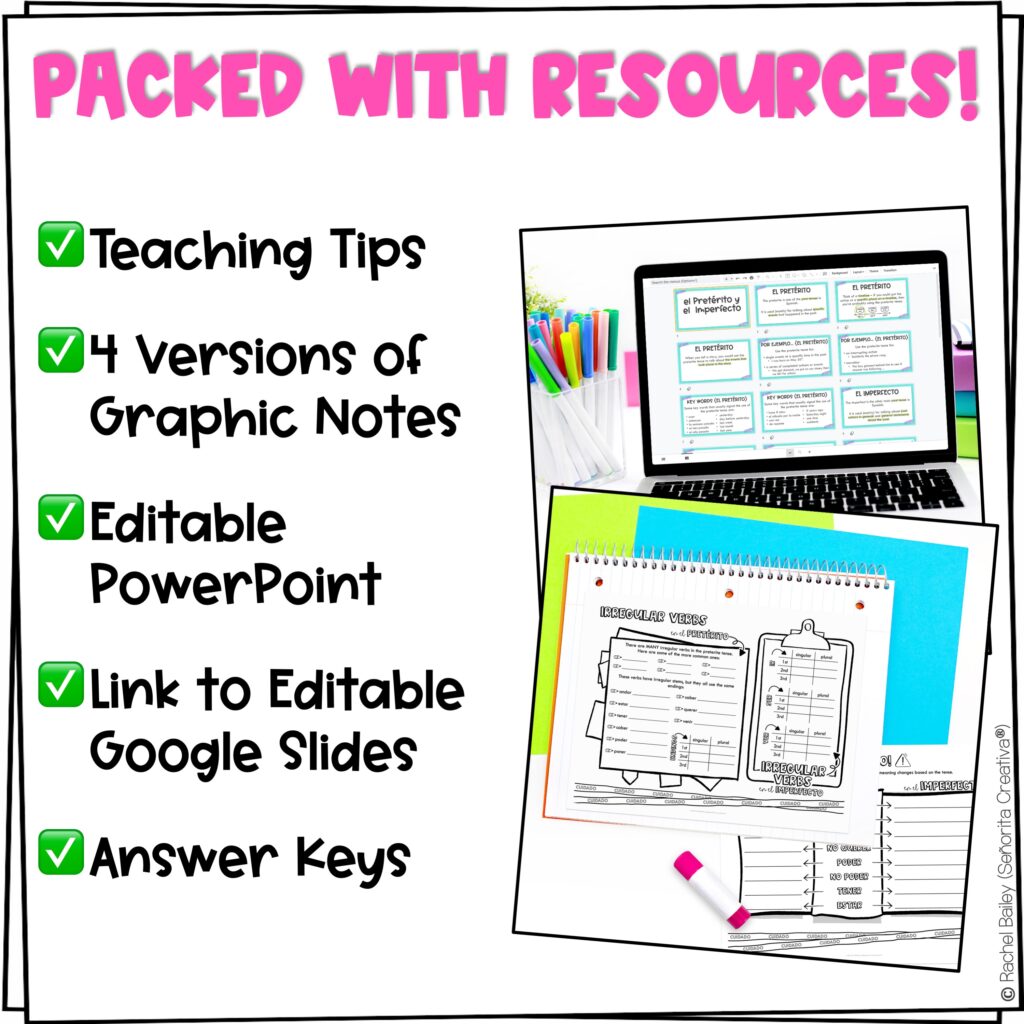 Spanish Preterite vs Imperfect Guided Notes and Slideshow | Made By ...