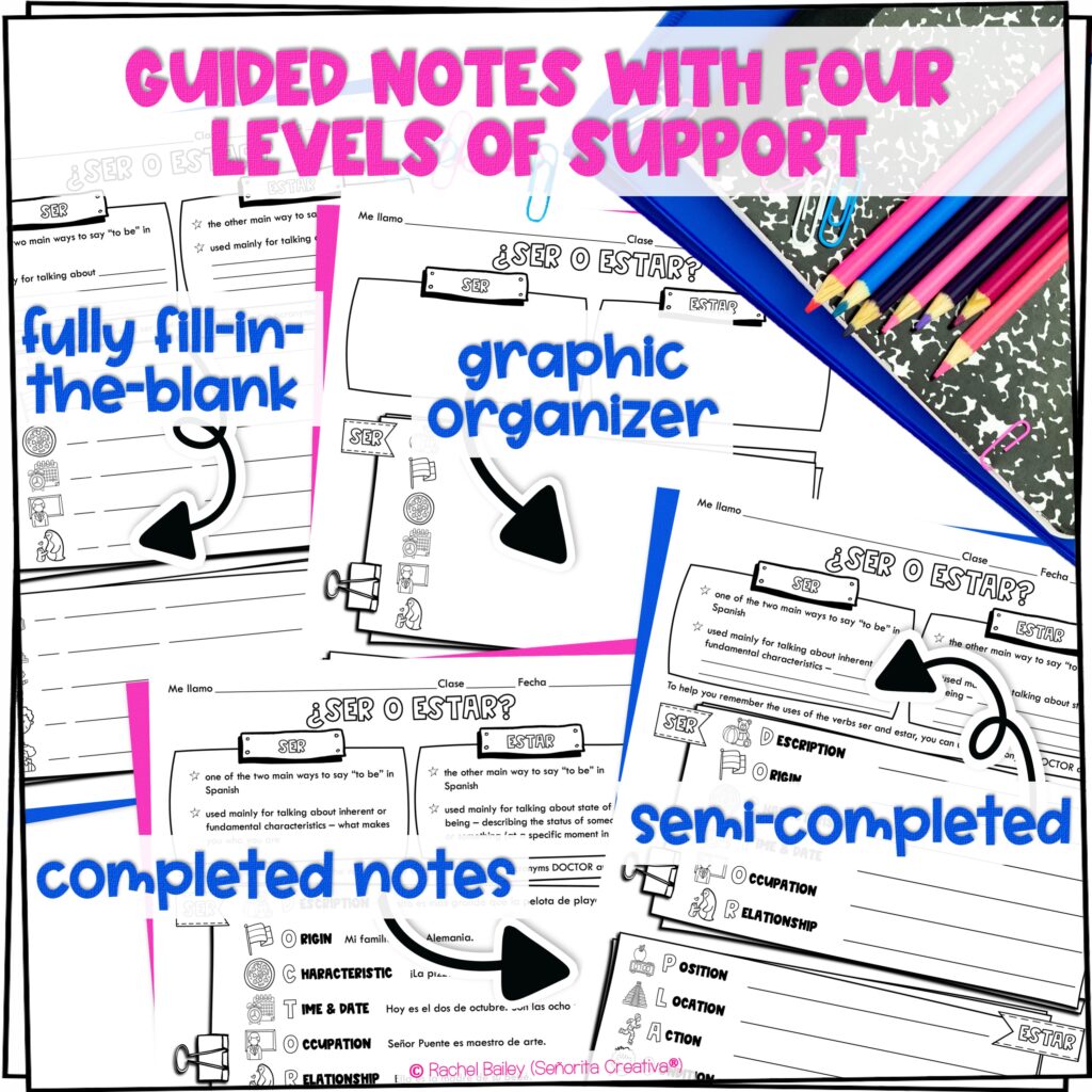 Spanish Ser and Estar Guided Notes and Slideshow | Made By Teachers