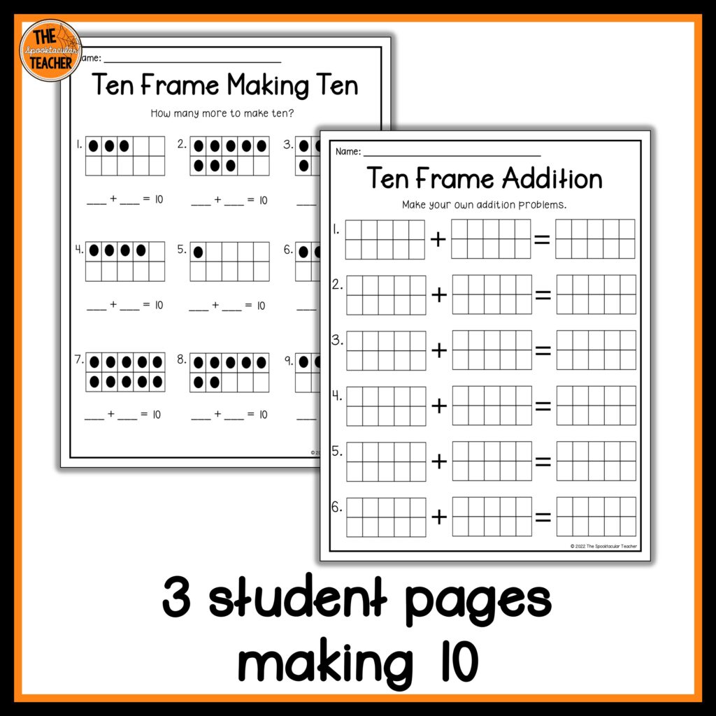 Ten Frame Addition Worksheets Making 10 up to 20 | Made By Teachers