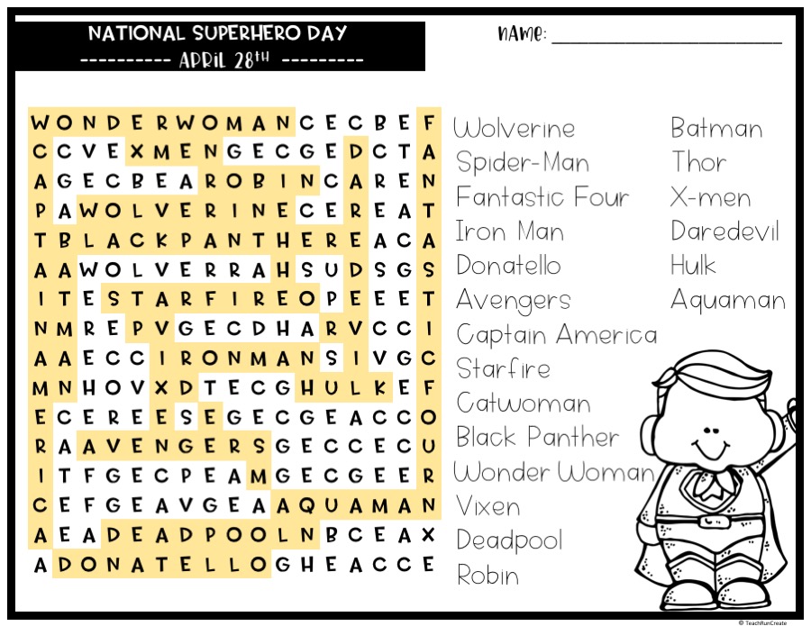 April Word Search Puzzles | Made By Teachers