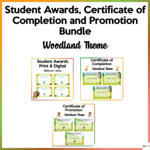 End of Year Awards, Certificate of Completion and Promotion Woodland ...