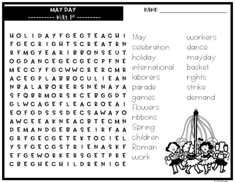 May Word Search Puzzles | Made By Teachers