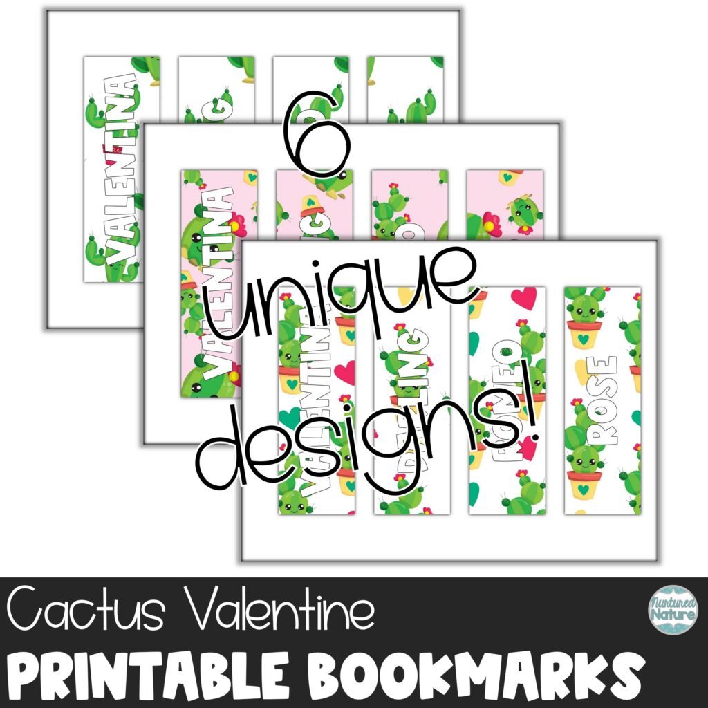 Cactus Valentine’s Day Bookmarks - Printable Cards for Students | Made ...