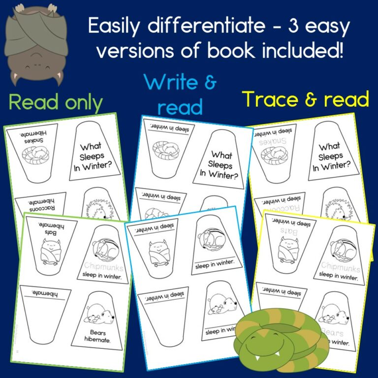 Hibernation Guided Reading Sleepy Bear Book and Craft | Hibernating ...