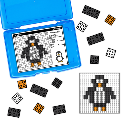 Let's Build - Winter Building Brick Block Mats Fine Motor Center ...