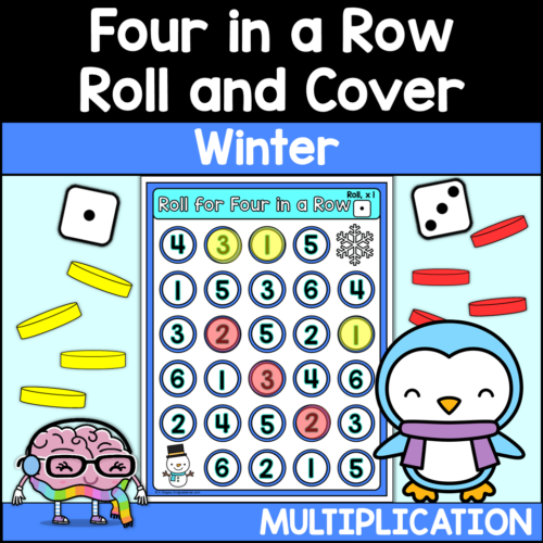 Winter Math Activity Game Four in a Row Multiplication Center | Made By ...