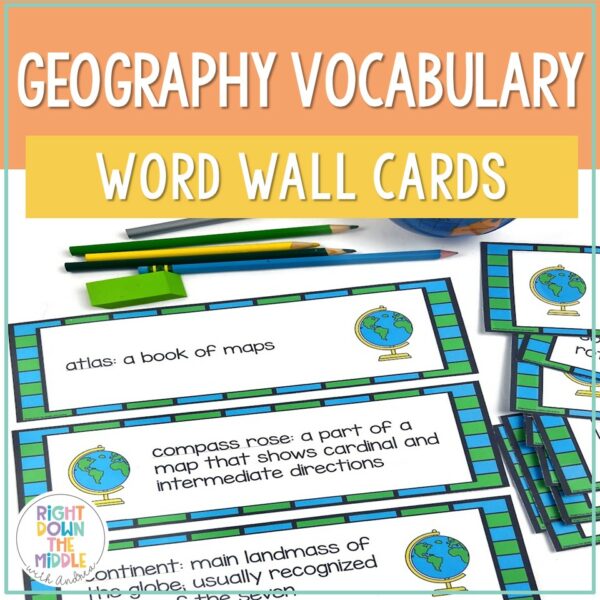 Geography and Map Skills Vocabulary Word Wall Cards | Made By Teachers