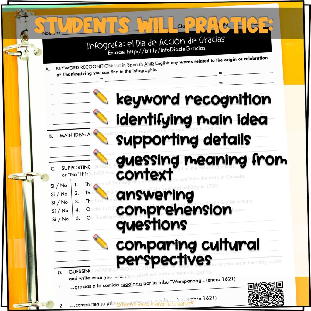 Spanish Thanksgiving Reading Activity | Made By Teachers