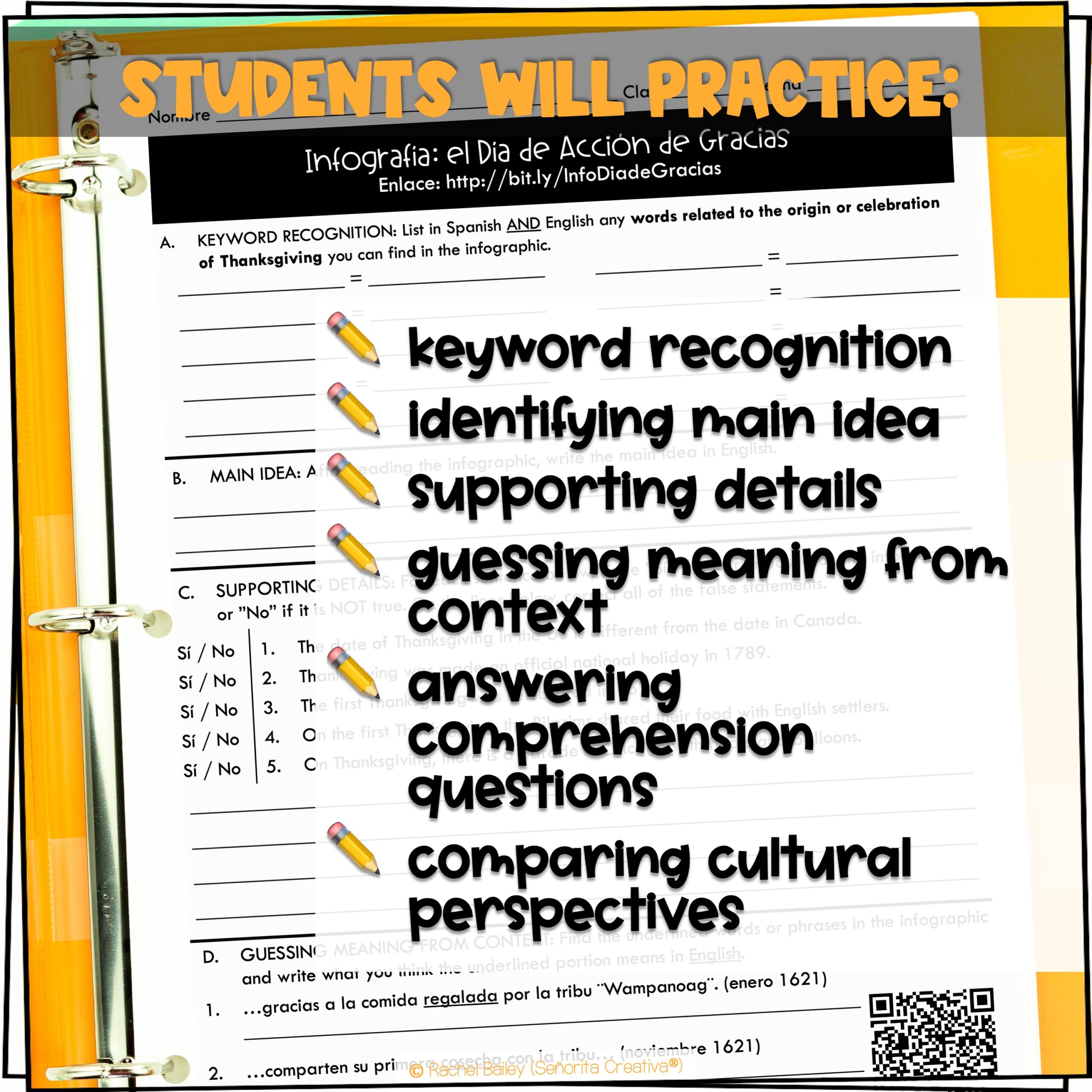 Spanish Thanksgiving Reading Activity | Made By Teachers