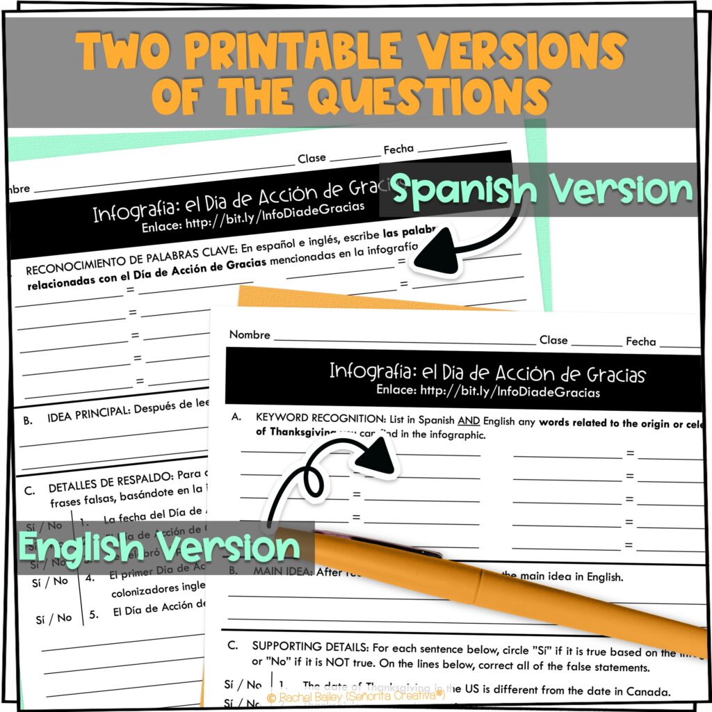 Spanish Thanksgiving Reading Activity | Made By Teachers