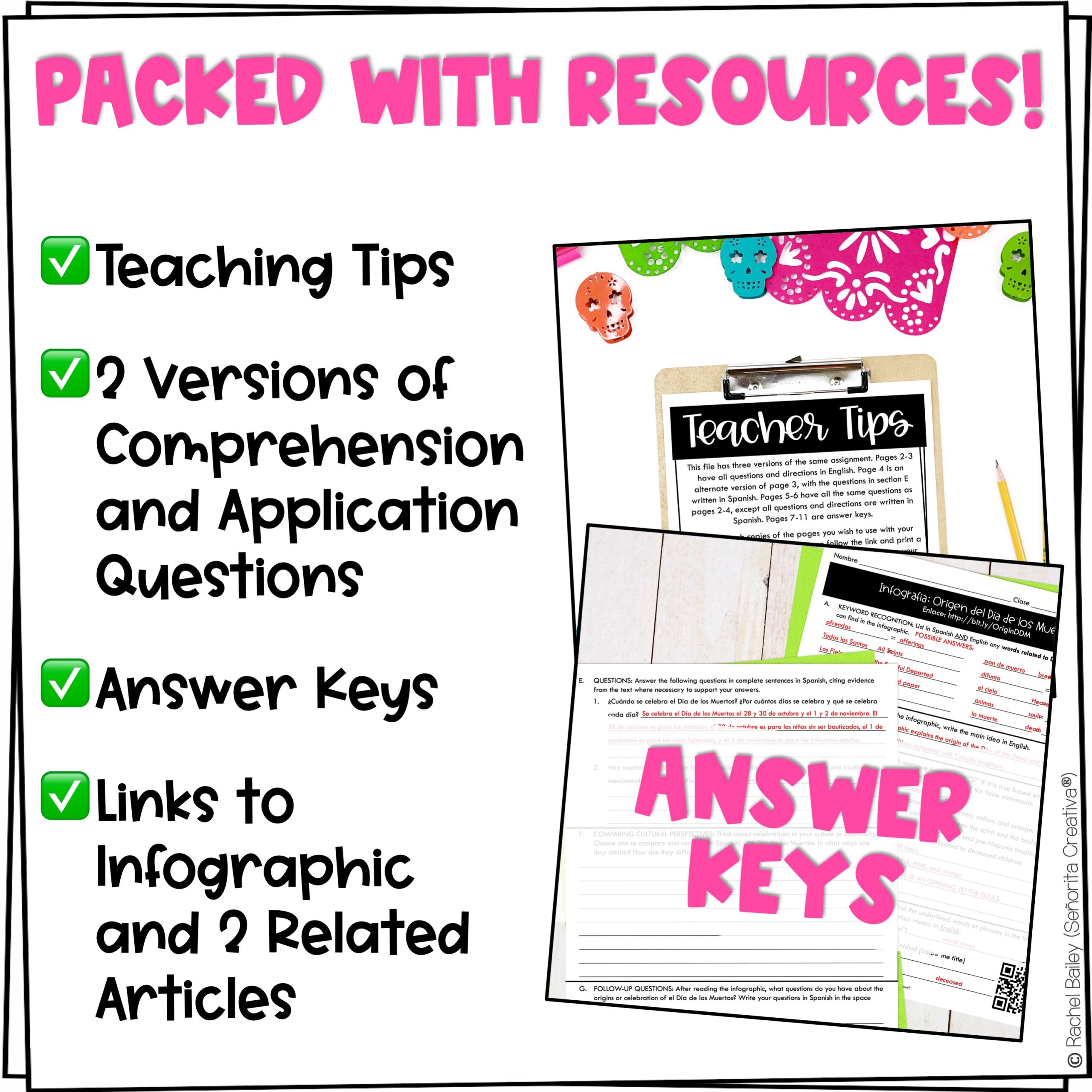 Spanish Día de los Muertos Reading Activity - Origin of Day of the Dead ...