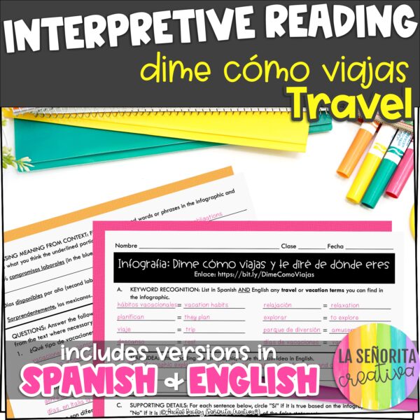 Spanish Travel Reading Activity - Dime Cómo Viajas | Made By Teachers