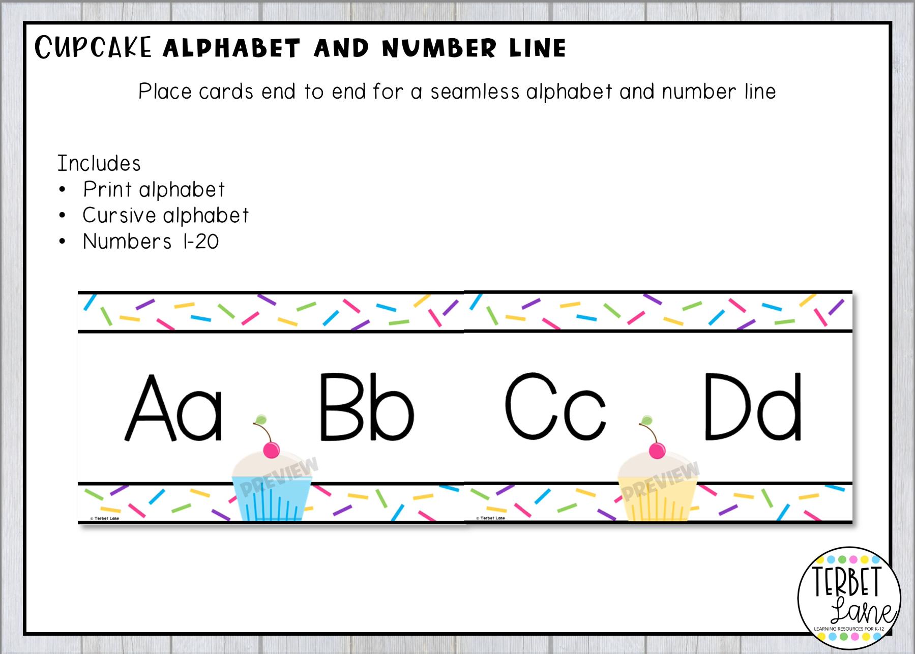 Cupcake Themed Alphabet Cards | Made By Teachers