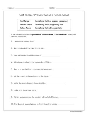 Past, Present & Future Tenses - 5 Verb worksheets - Grades 2-3 - CCSS ...