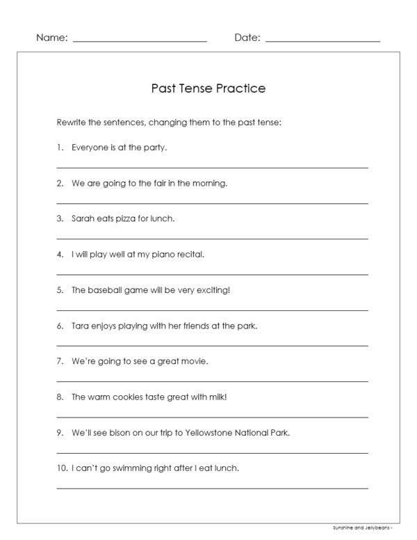 Past, Present & Future Tenses - 5 Verb worksheets - Grades 2-3 - CCSS ...
