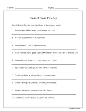 Past, Present & Future Tenses - 5 Verb worksheets - Grades 2-3 - CCSS ...