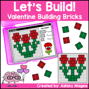 Let's Build - Valentine Building Brick Block Mats Fine Motor Center ...