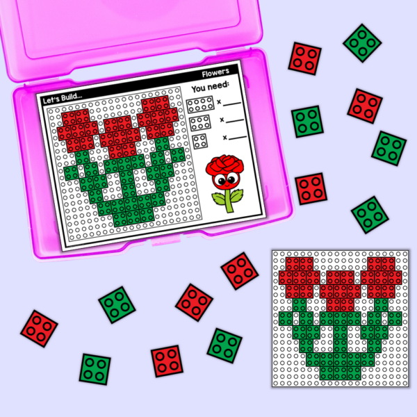 Let's Build - Valentine Building Brick Block Mats Fine Motor Center ...