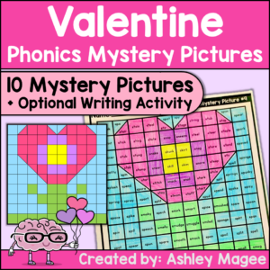 Valentine Phonics Mystery Pictures | Short and Long Vowels, Blends ...