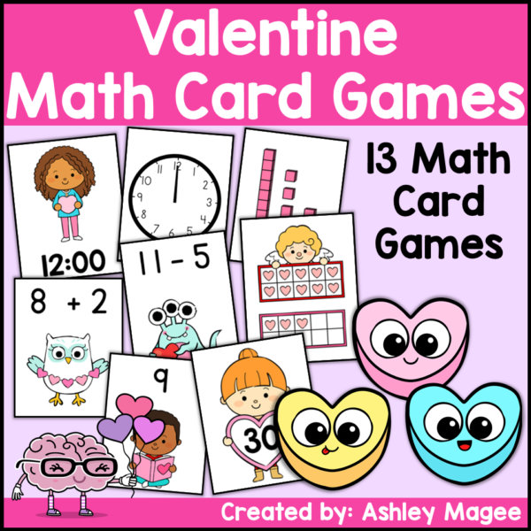 Valentine February Math Card Games: 13 Games for Addition, Time, & More ...