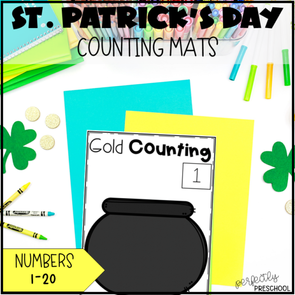 St. Patrick's Day Counting Mats Math Center for Preschool, Pre-K ...
