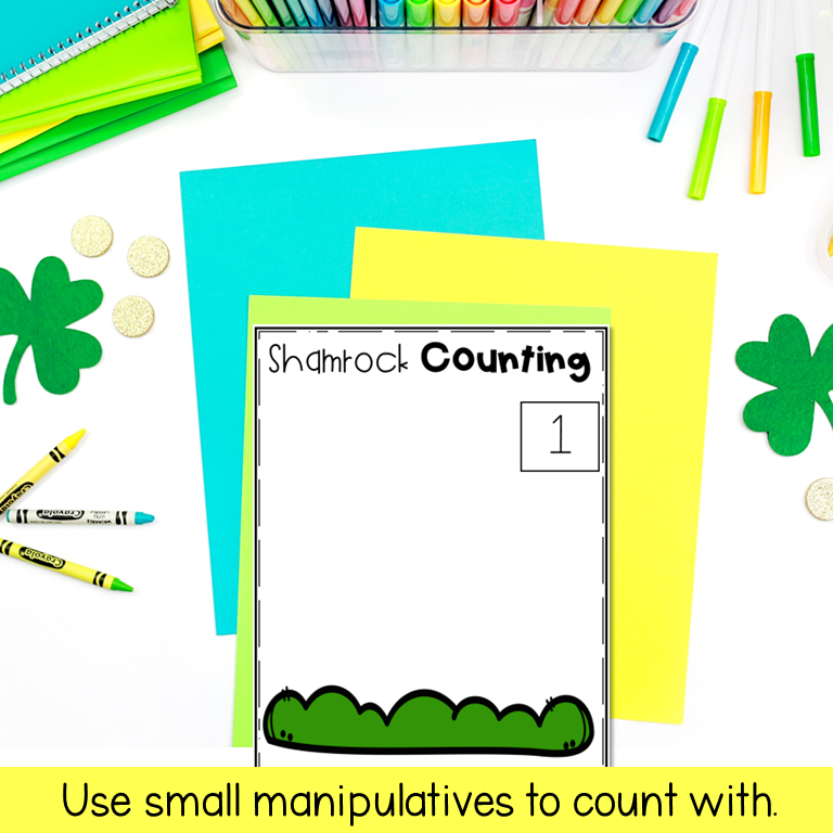 St. Patrick's Day Counting Mats Math Center for Preschool, Pre-K ...