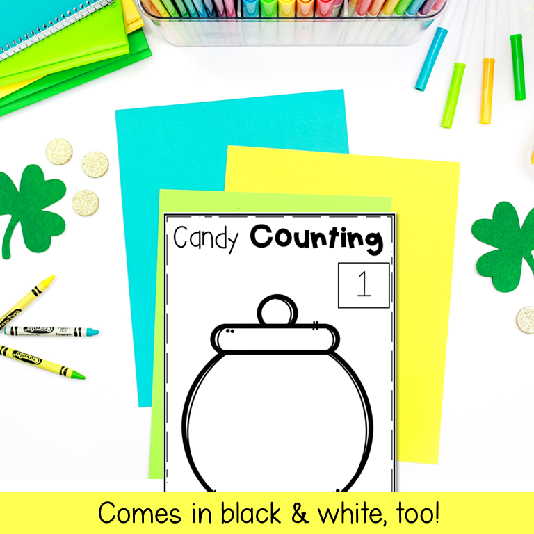 St. Patrick's Day Counting Mats Math Center for Preschool, Pre-K ...