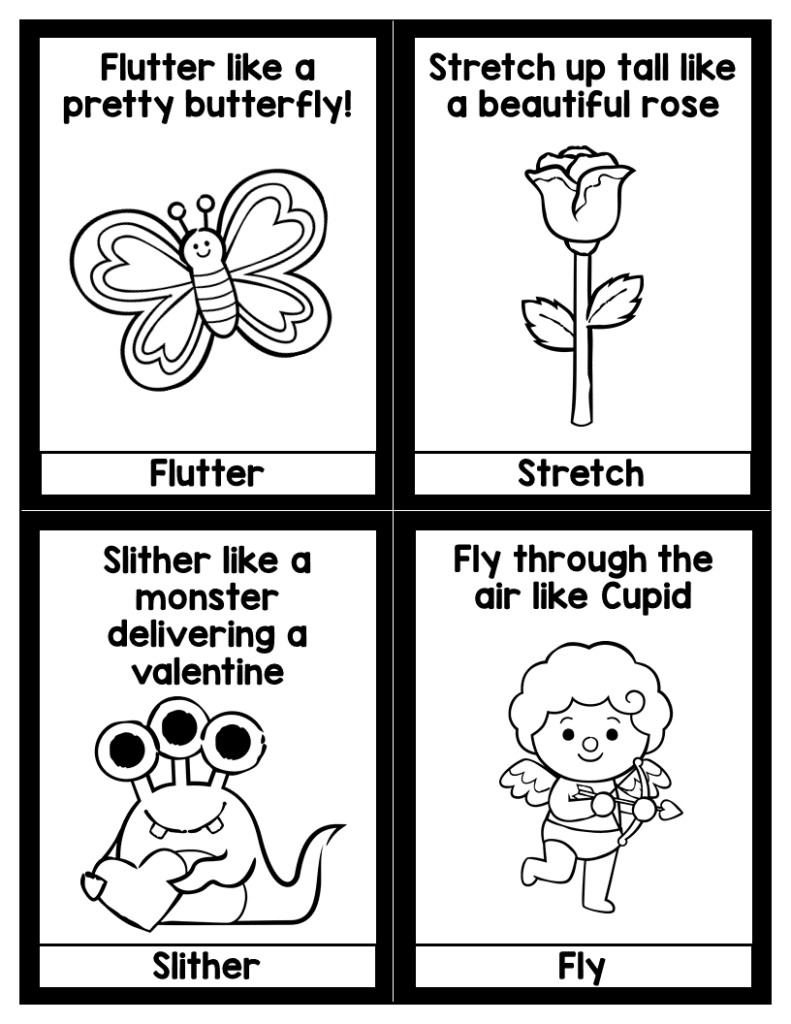 Move It! Movement Cards Valentine Theme Brain Breaks for Gross Motor ...