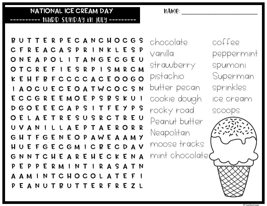 July Word Search Puzzles | Made By Teachers