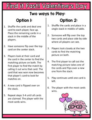 Valentine's Day Find it Fast Card Game | Made By Teachers