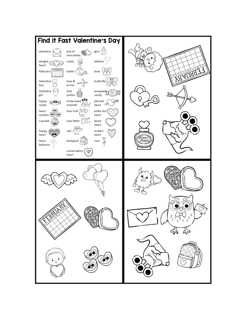 Valentine's Day Find it Fast Card Game | Made By Teachers