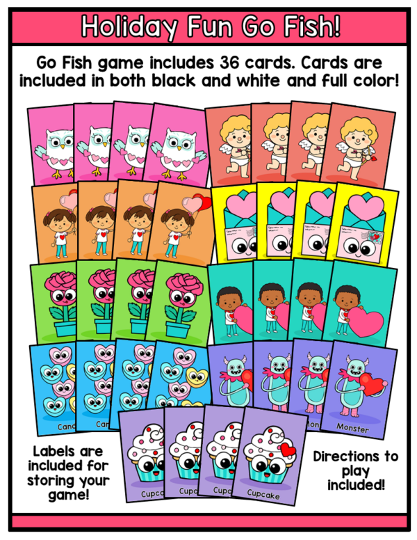 Holiday Fun Go Fish Game - Valentine's Day Themed Game | Made By Teachers