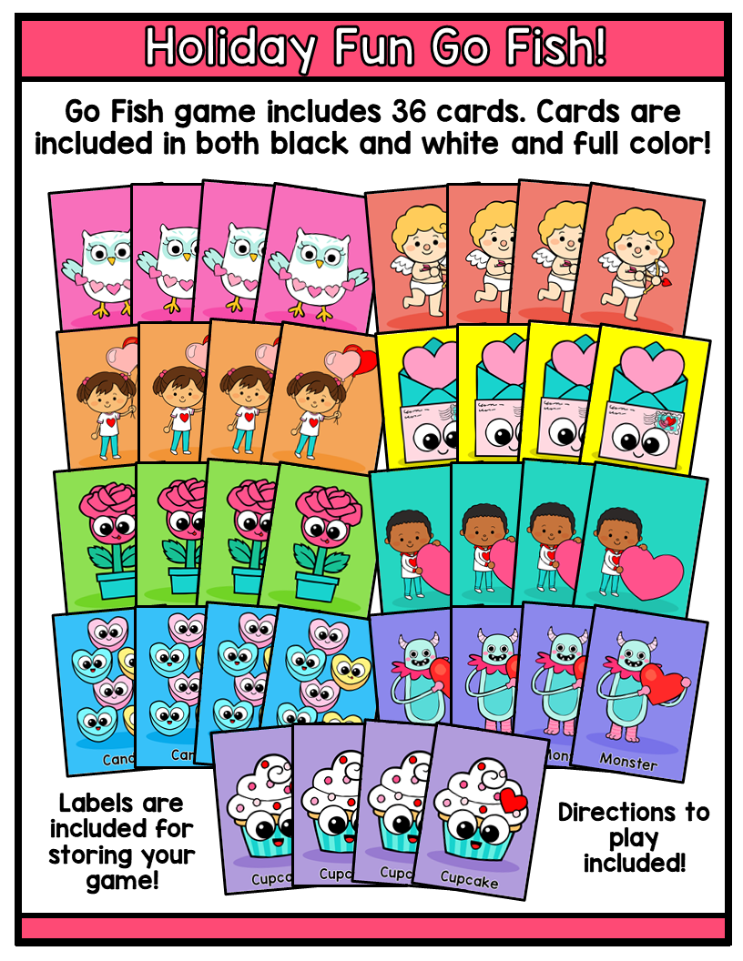 Holiday Fun Go Fish Game - Valentine's Day Themed Game | Made By Teachers
