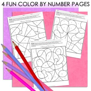 Valentine's Day Activities for Middle School Color By Number Language ...
