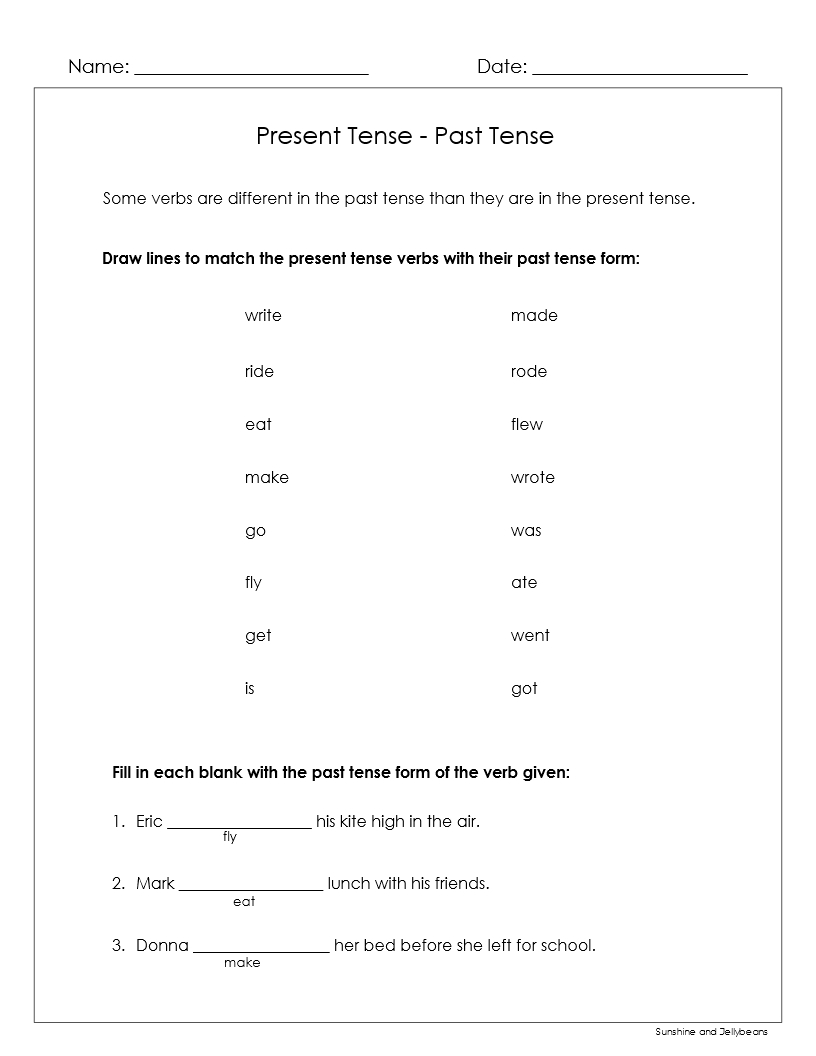 Present Tense Past Tense 3 Verbs Worksheets Grades 1 2 Great present-tense-past-tense-3-verbs-worksheets-grades-1-2-great