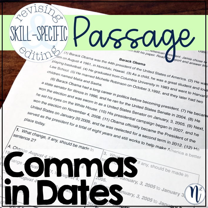 Commas in Dates: Skill-Specific Revising and Editing Passage | Made By ...